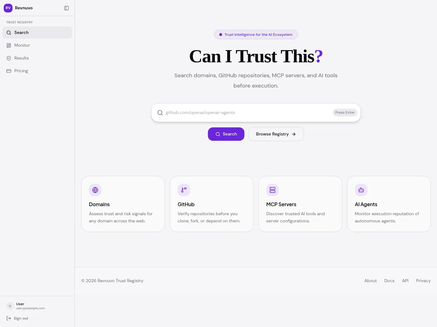 Revnuvo Trust Registry