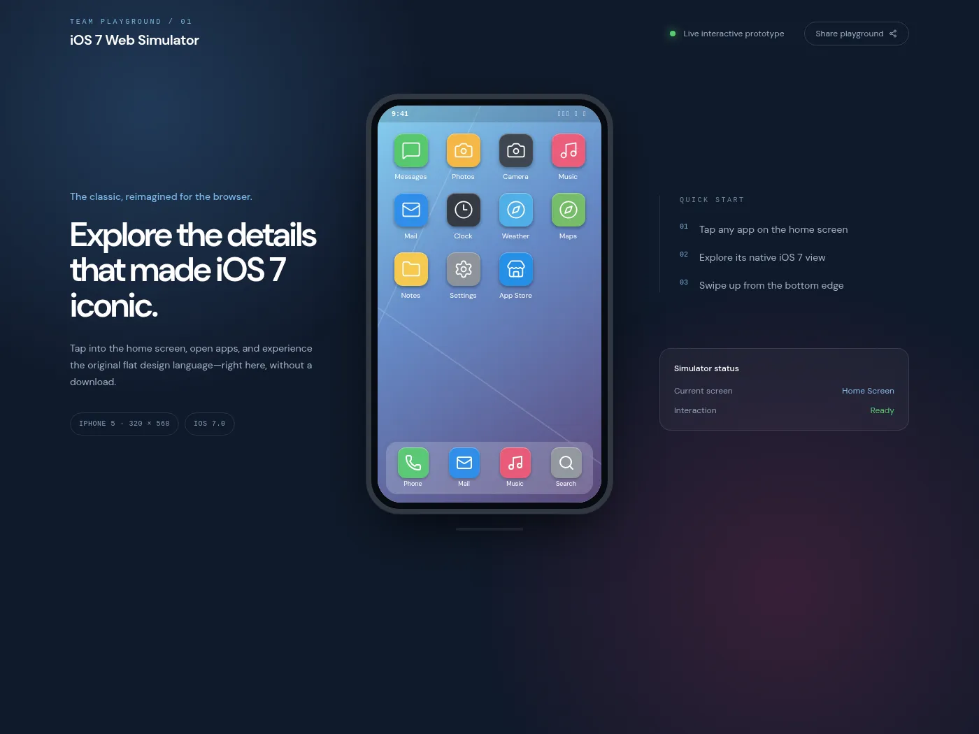 iOS 7 Web Simulator