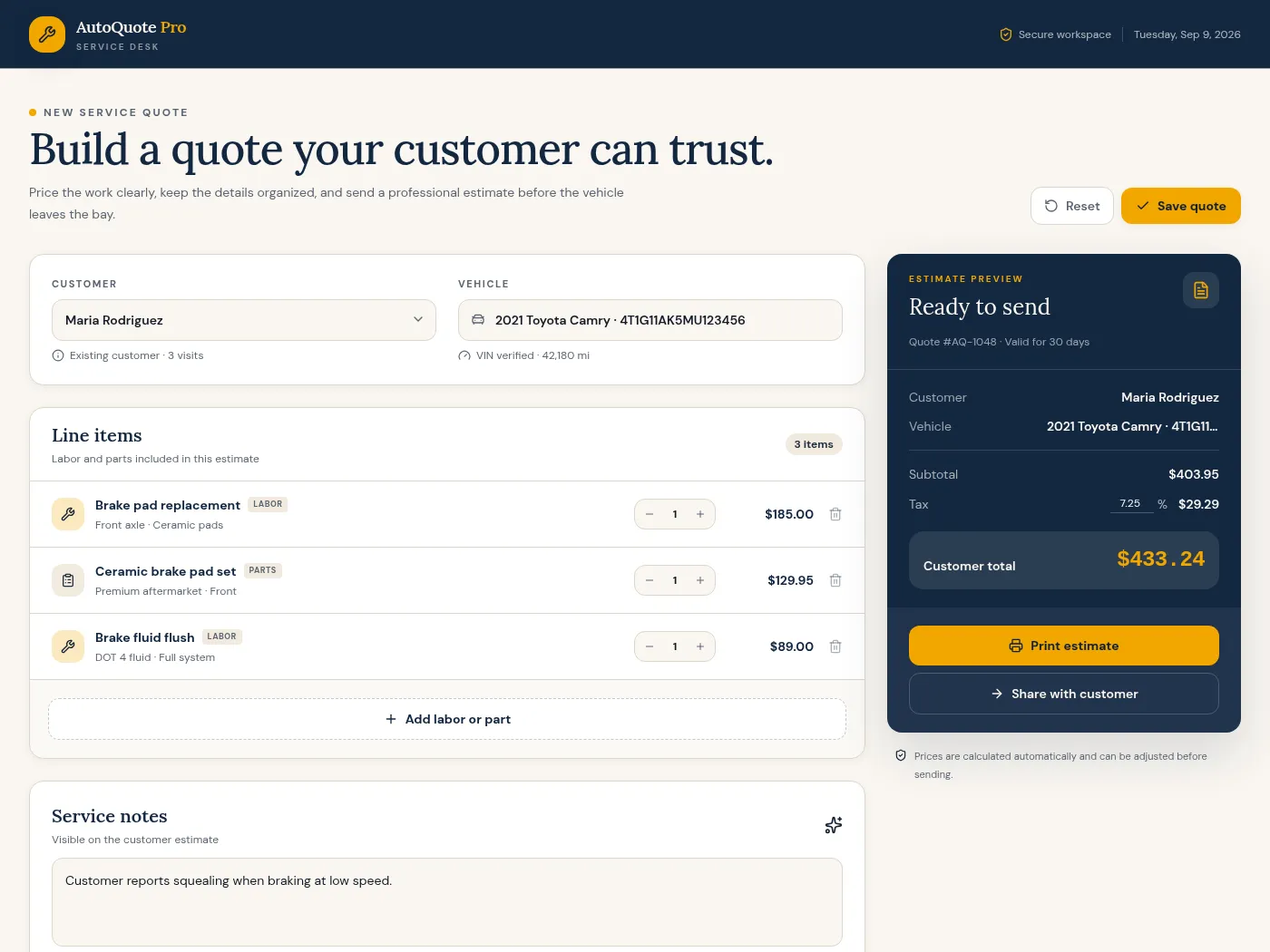 AutoQuote Pro
