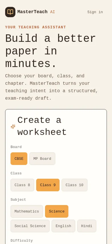 MasterTeach AI Mobile