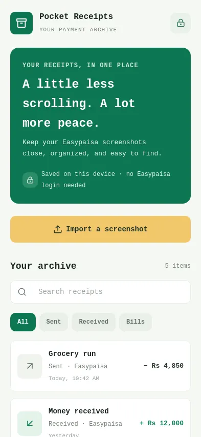 Easypaisa Snapshot App