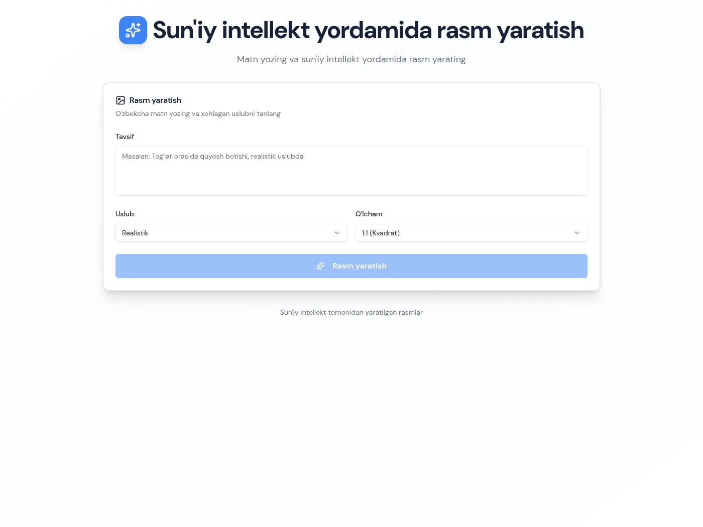 AI Image Uzbek Generator
