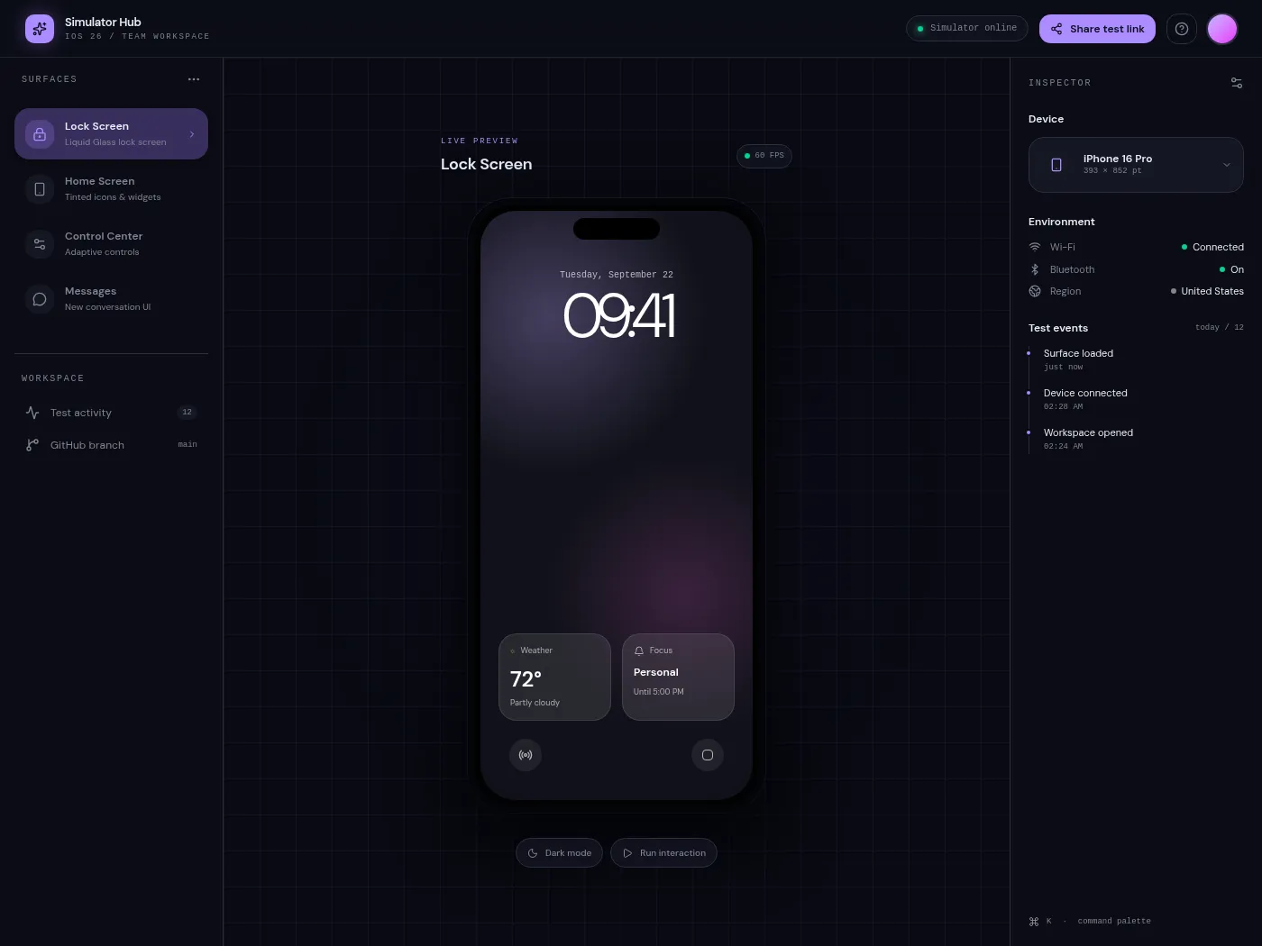 iOS 26 Simulator Hub