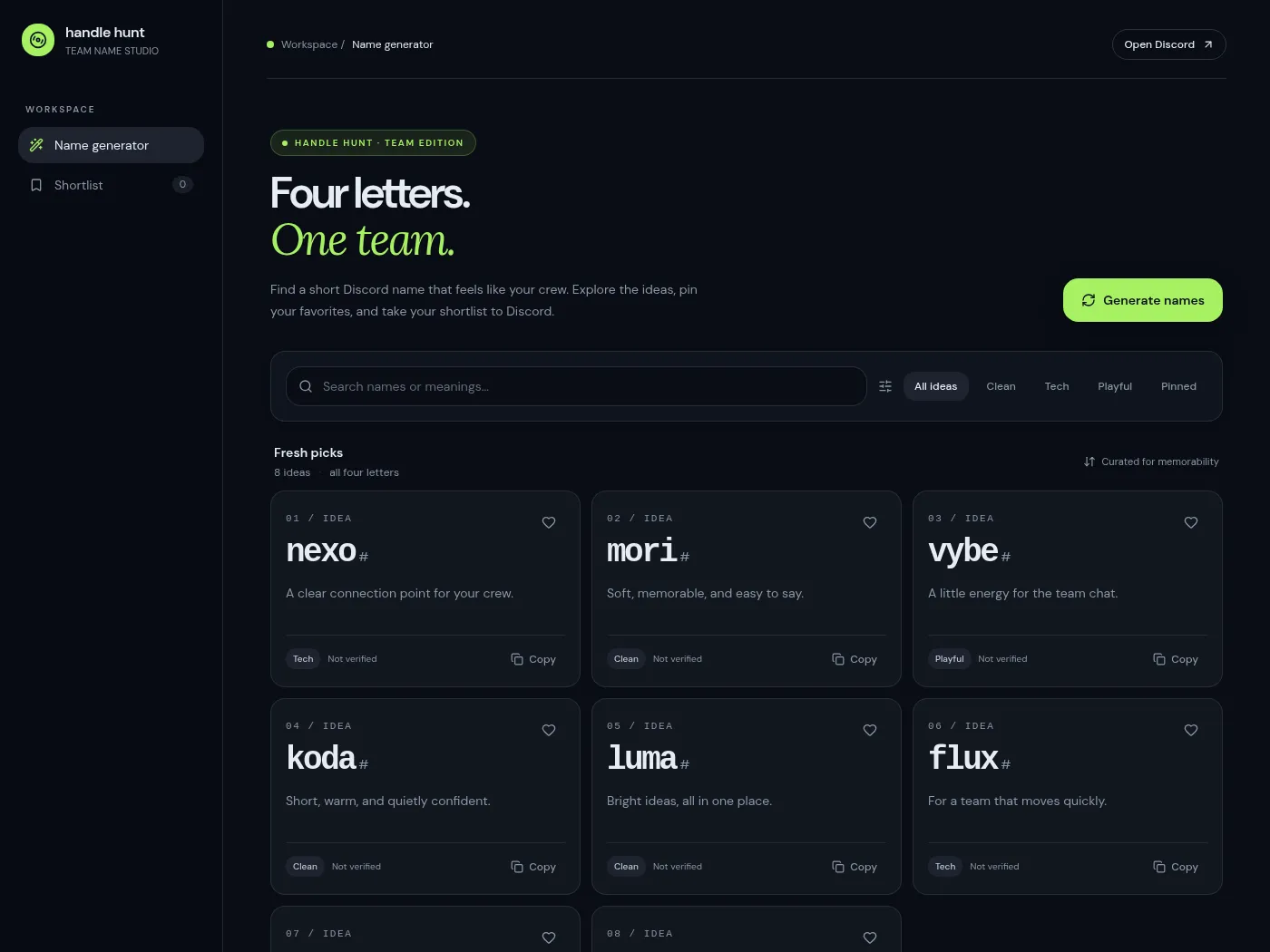 Discord Name Finder