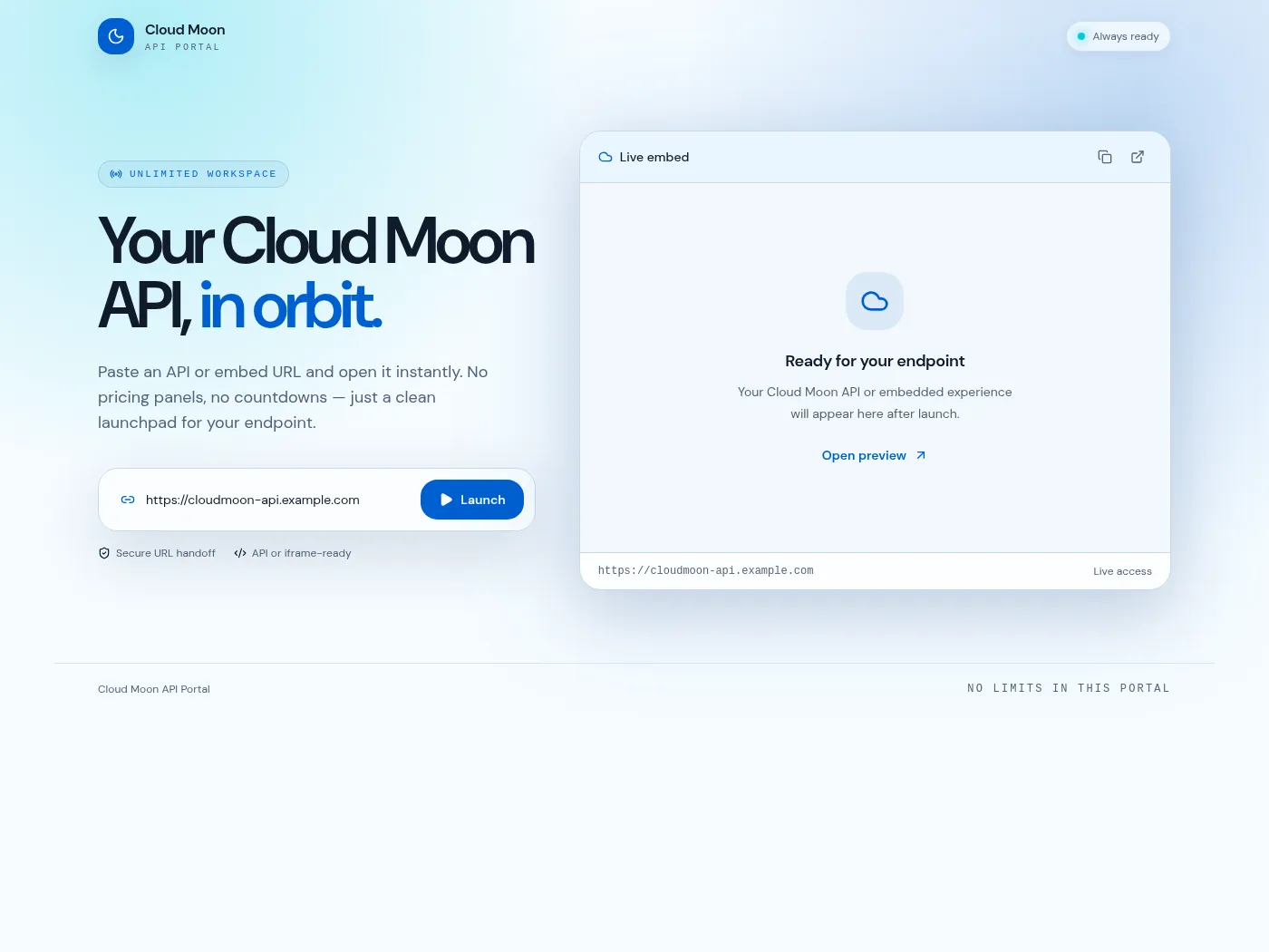 Cloud Moon API Portal