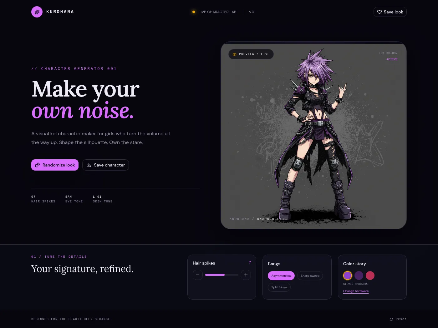 Visual Kei Character Maker