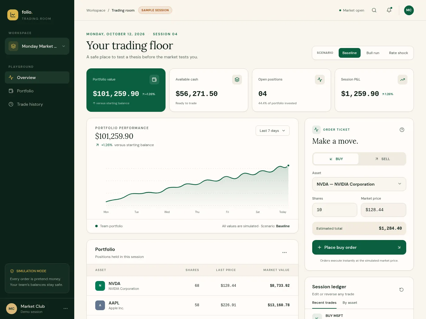 Fantasy Trading Simulator