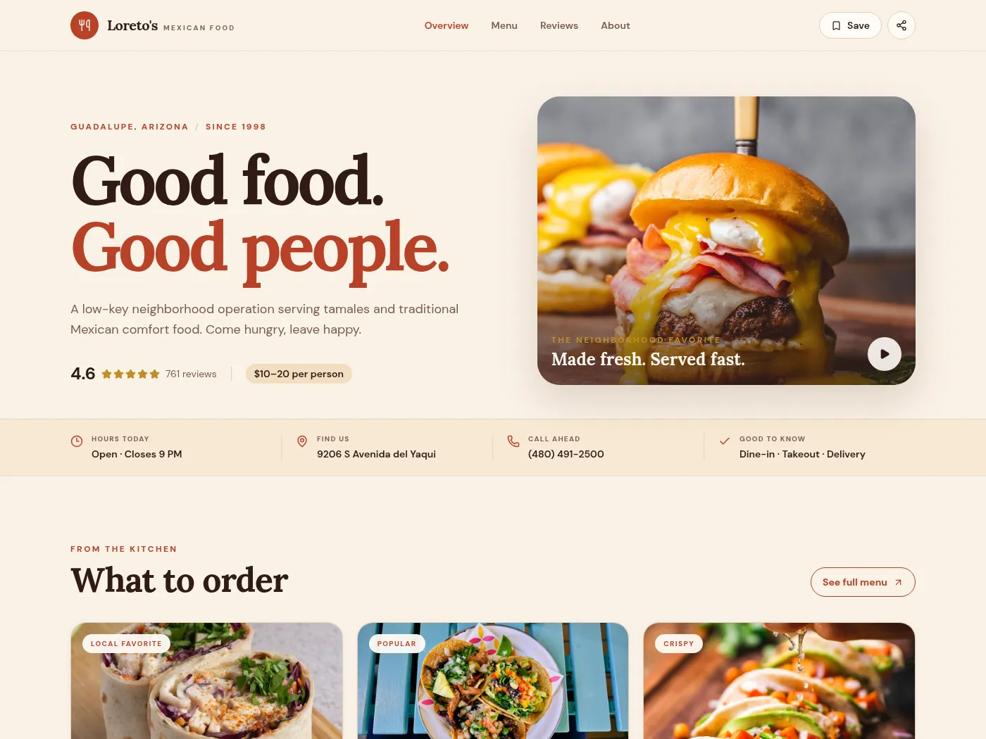 Loreto's Food Finder