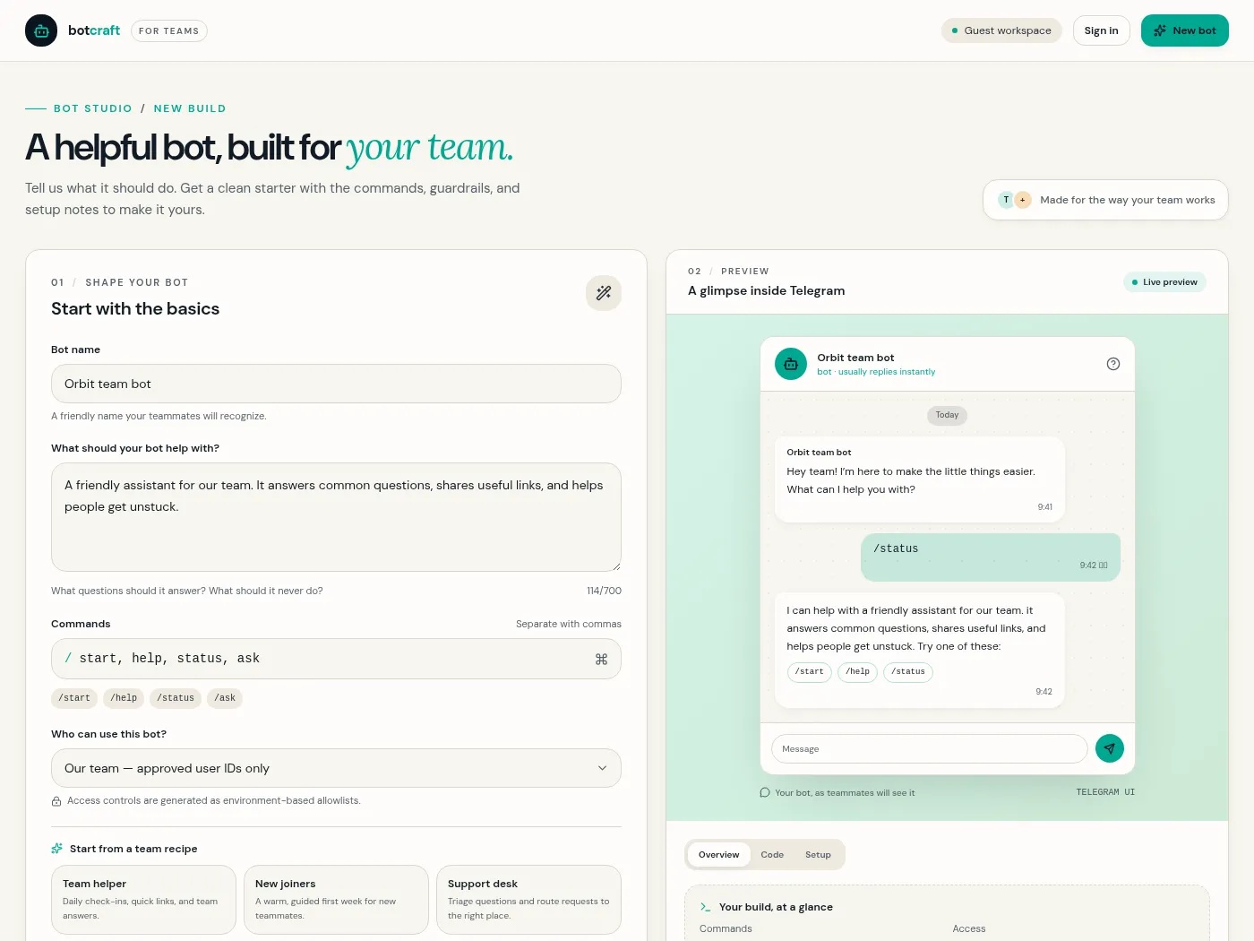 AI Telegram Bot Builder