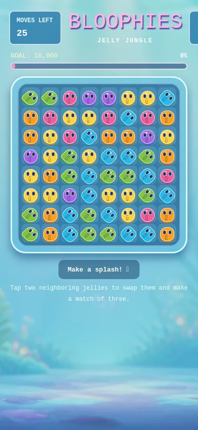 BLOOPHIES Match-3 Puzzle