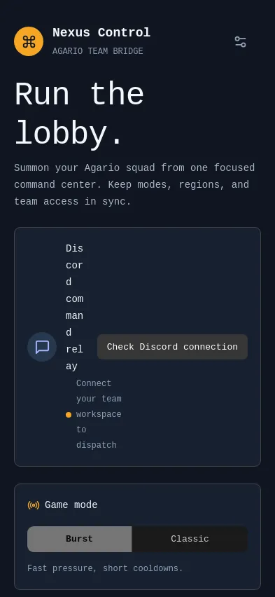 Agario Discord Connector