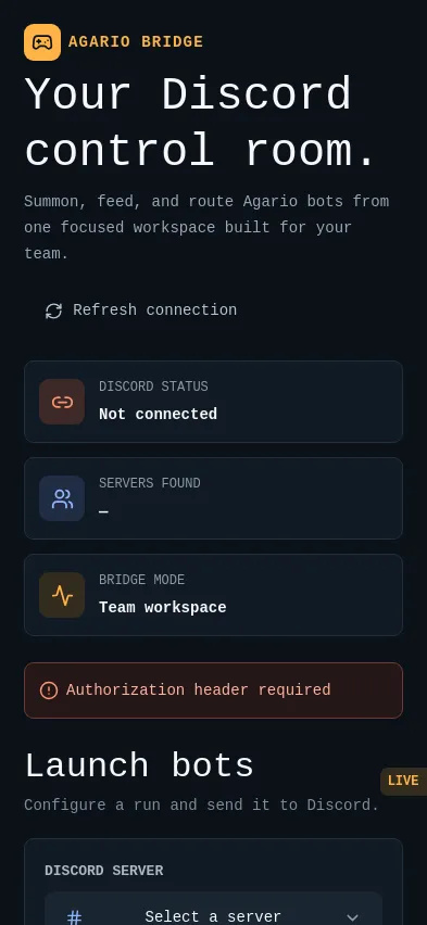 AgarioBot Discord Bridge