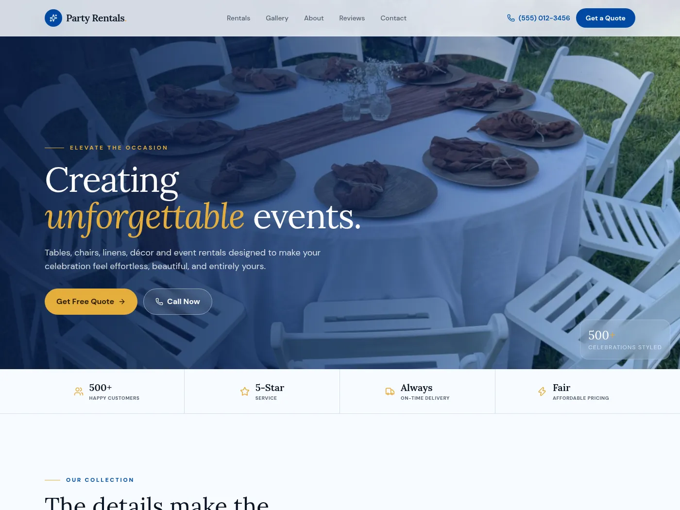 LuxeParty Rental Website