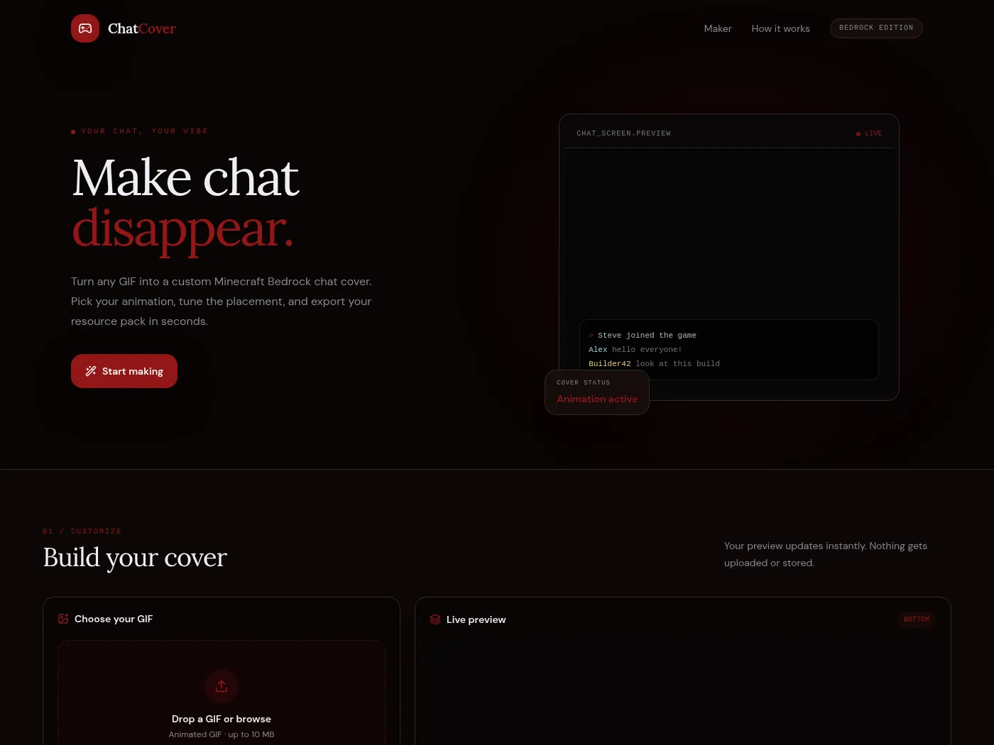 Bedrock Chat Cover Addon