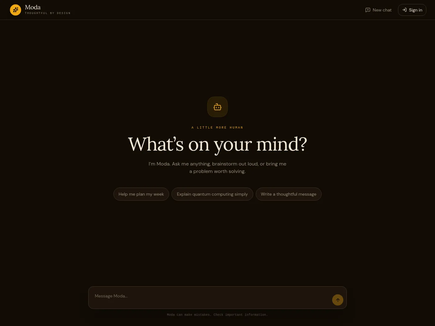Moda AI Chatbot
