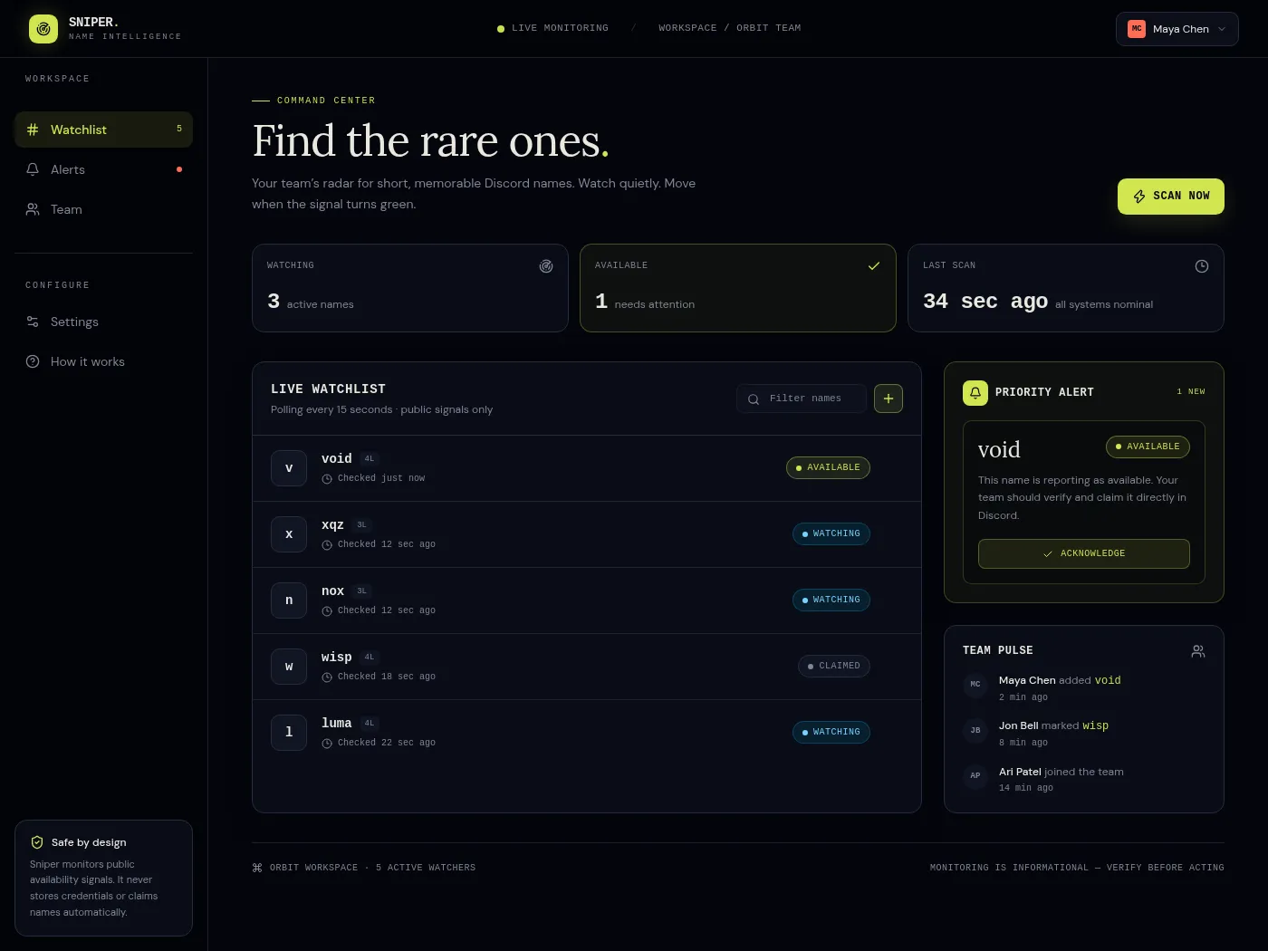 Discord Name Sniper