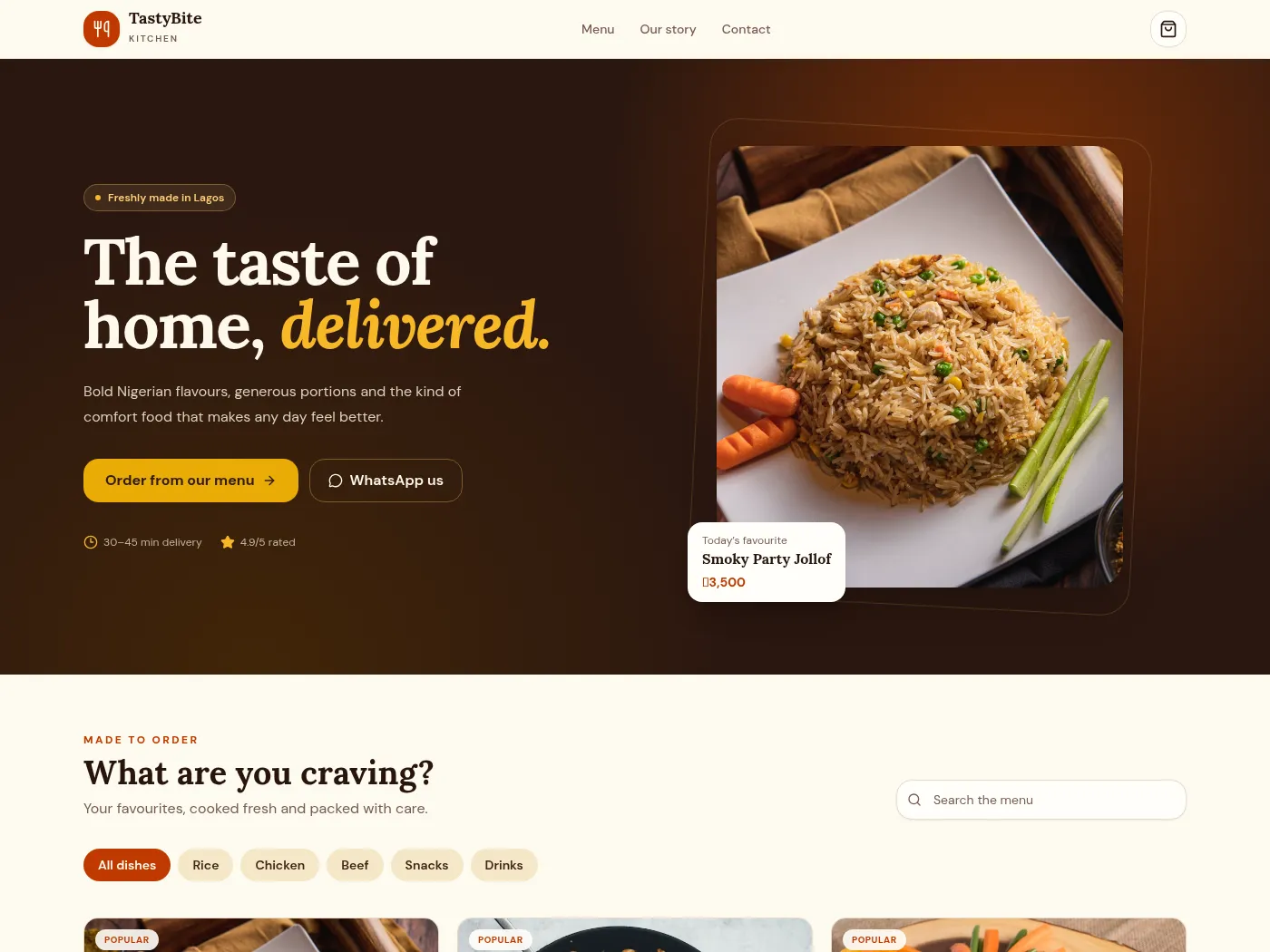 TastyBite Ordering System