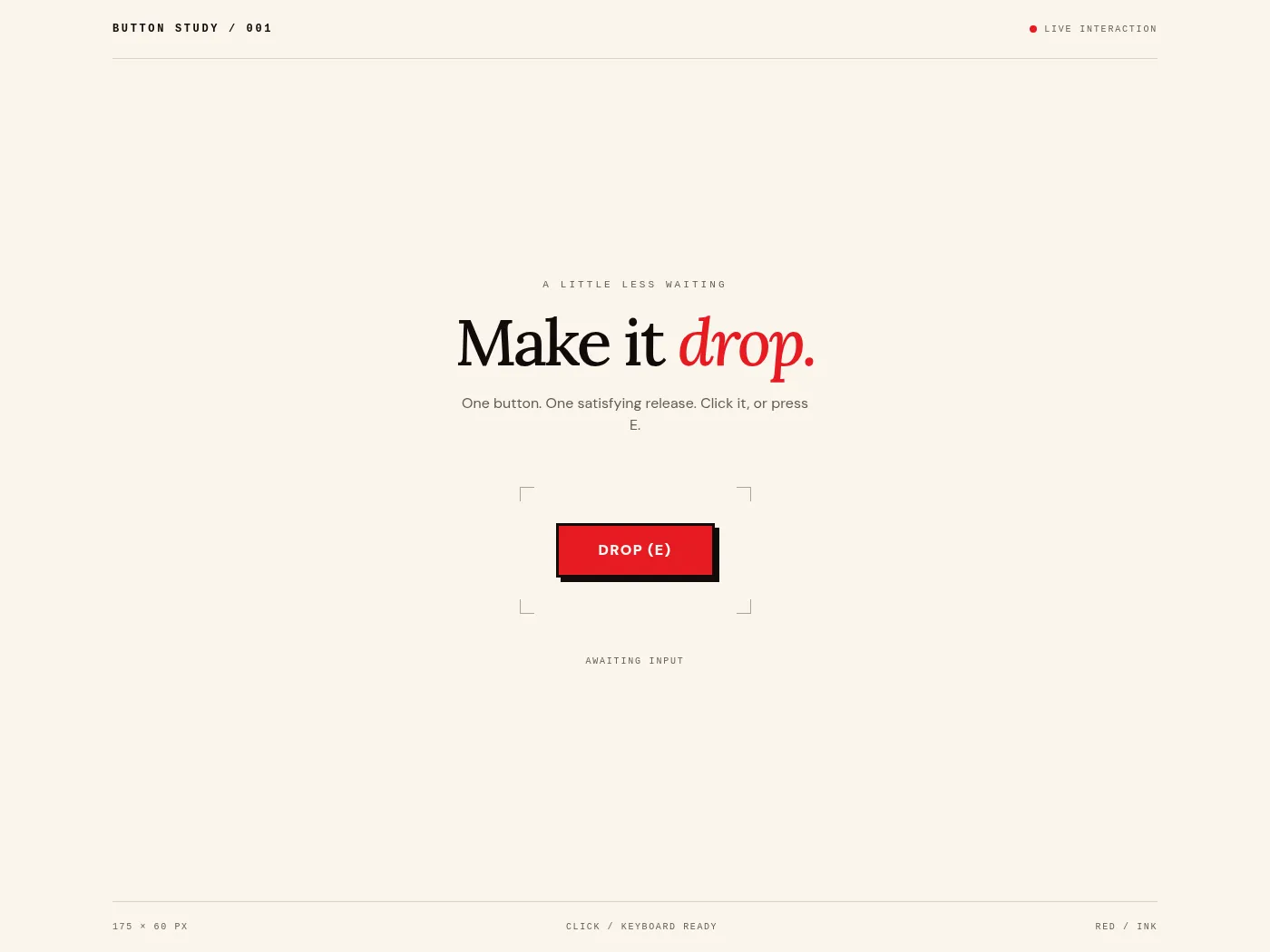 Red Drop Button Widget