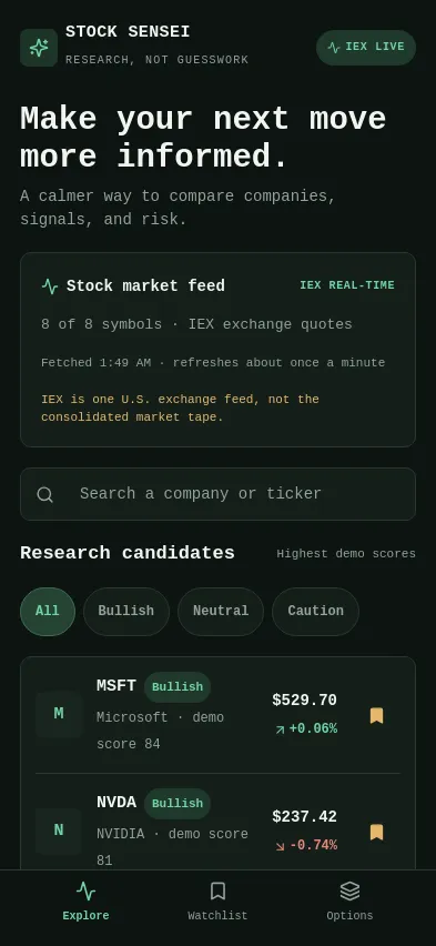 Stock Sensei Mobile