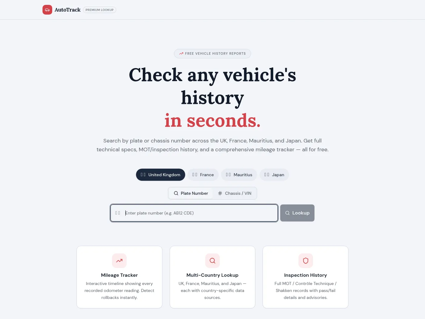 AutoTrack Premium Lookup