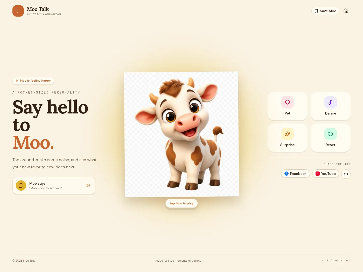 Moo Talk 3D Pet