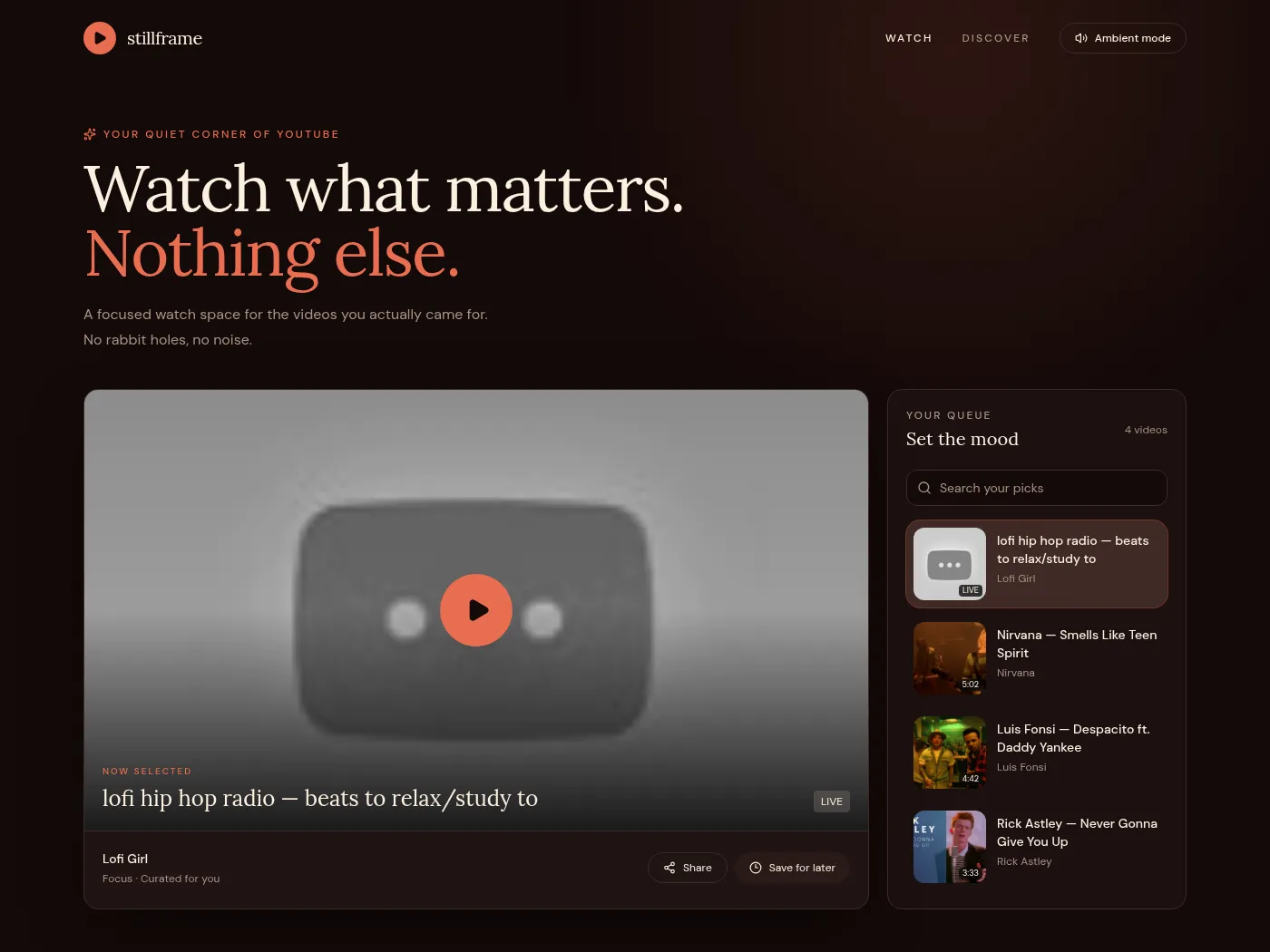 YouTube Watch Hub