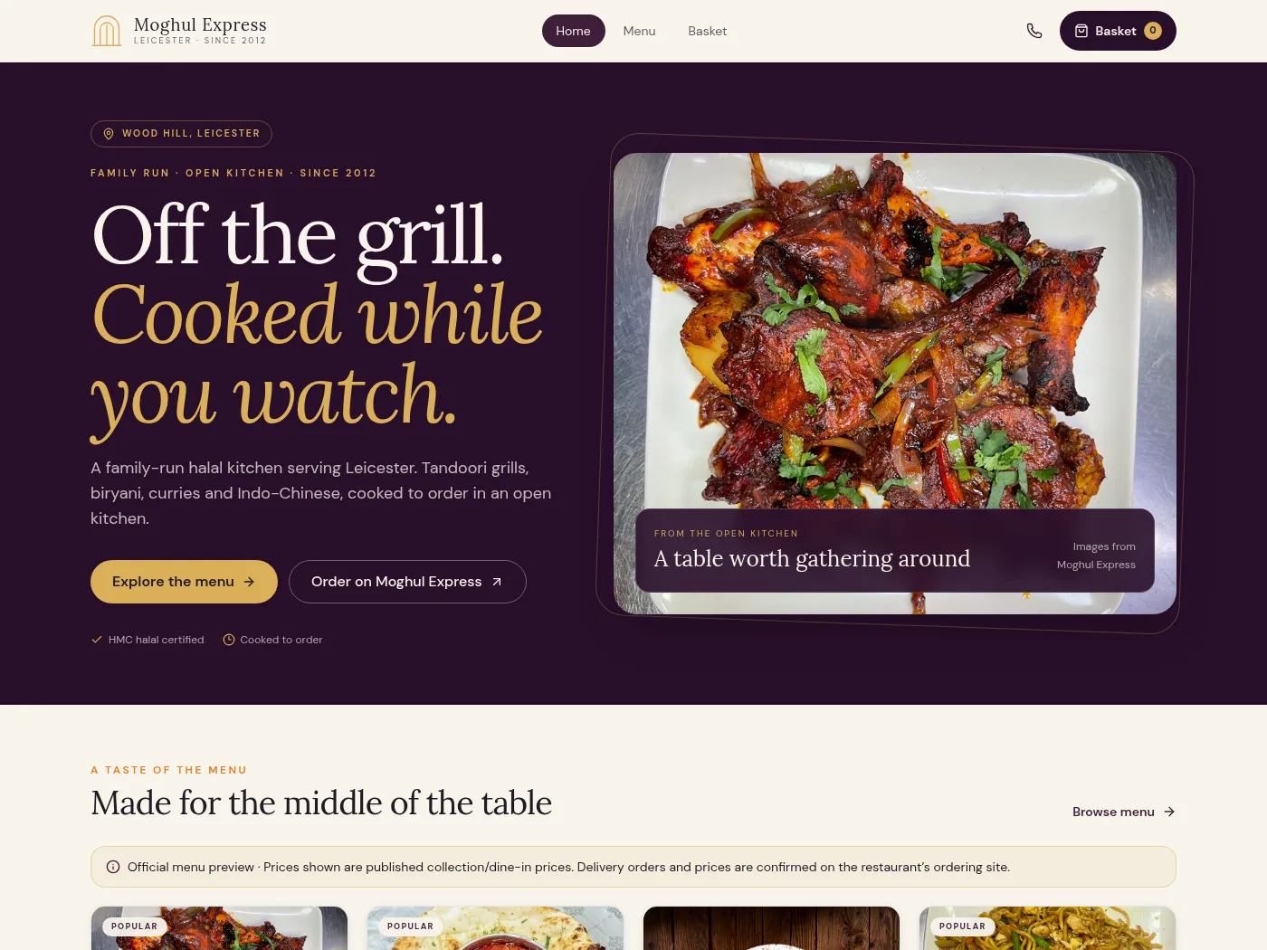 Moghul Express Dining App