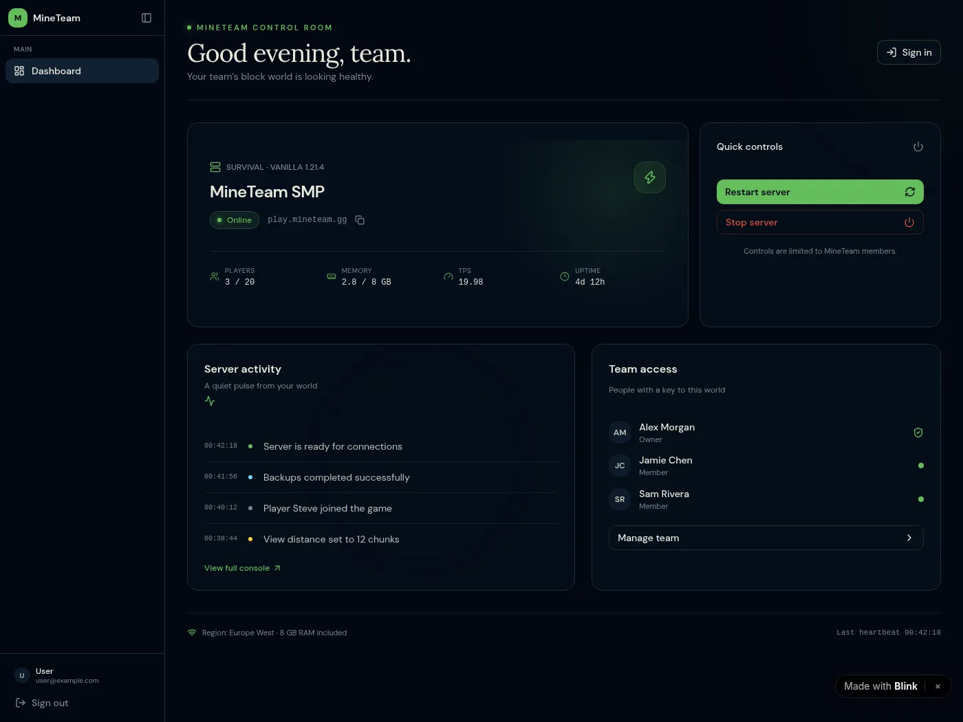MineTeam Server Manager
