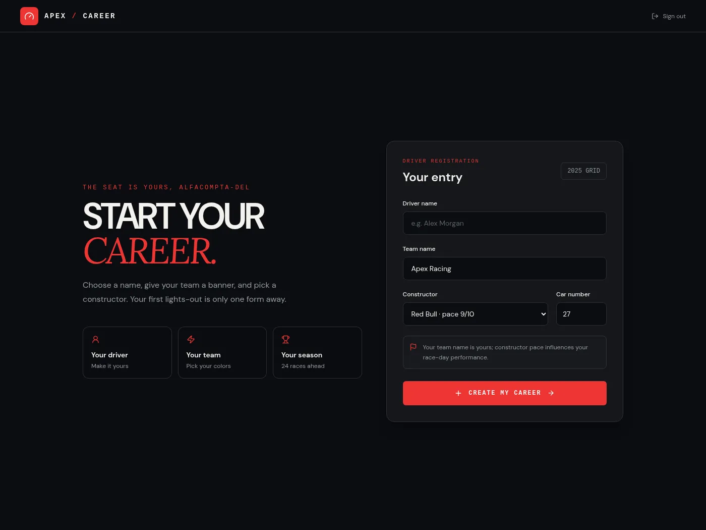 F1 Career Simulator