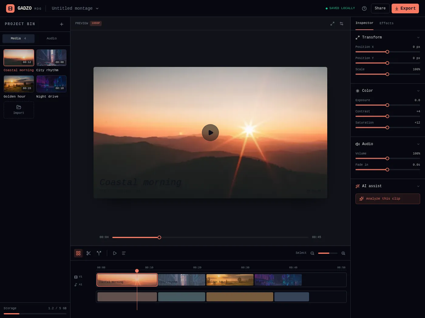 GADZO MDG Video Editor