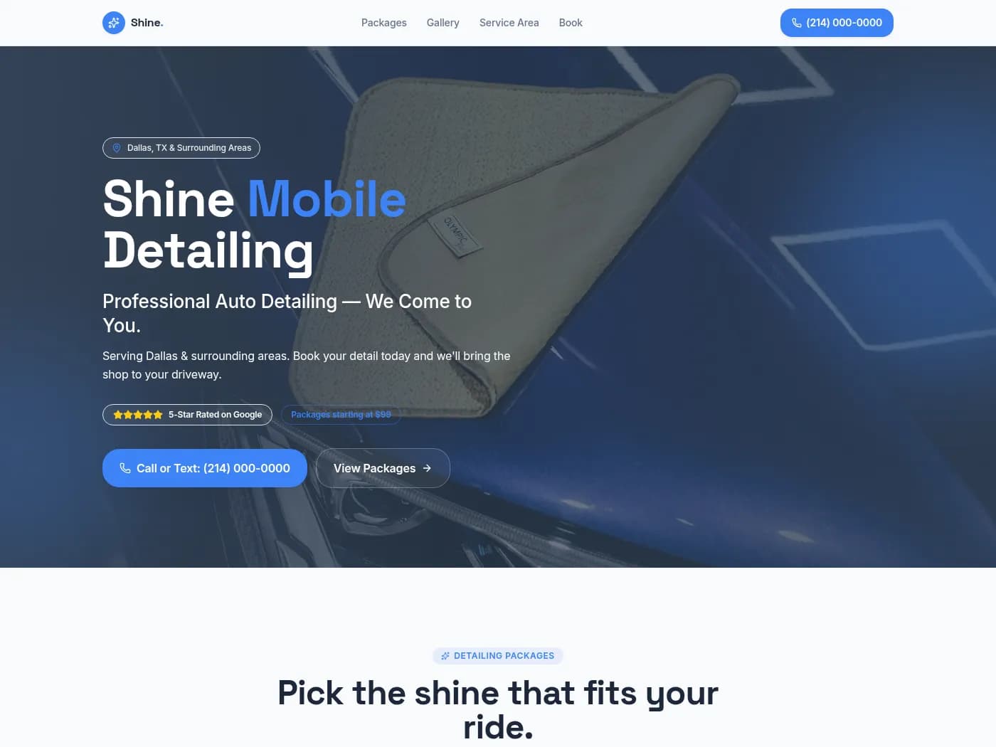 Shine Detailing Website