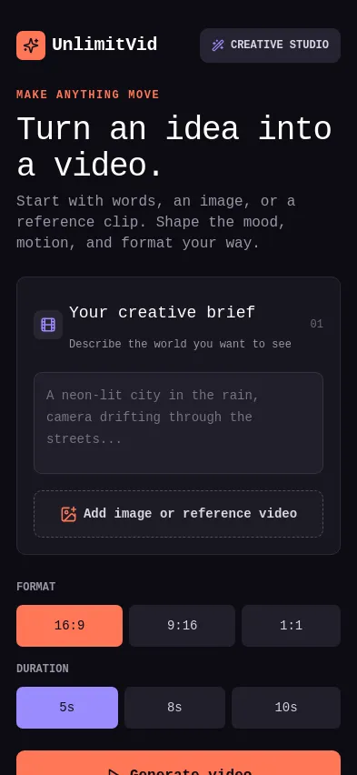 UnlimitVid AI Editor