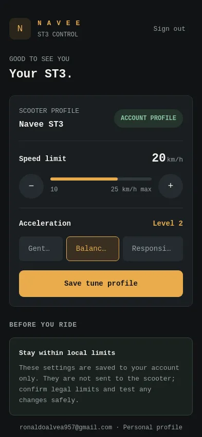 Navee Scooter Tuner