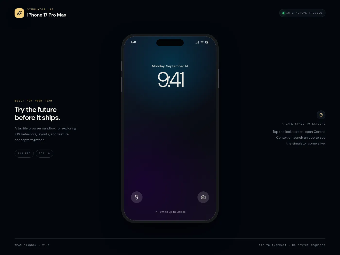 iPhone 17 Pro Max Simulator