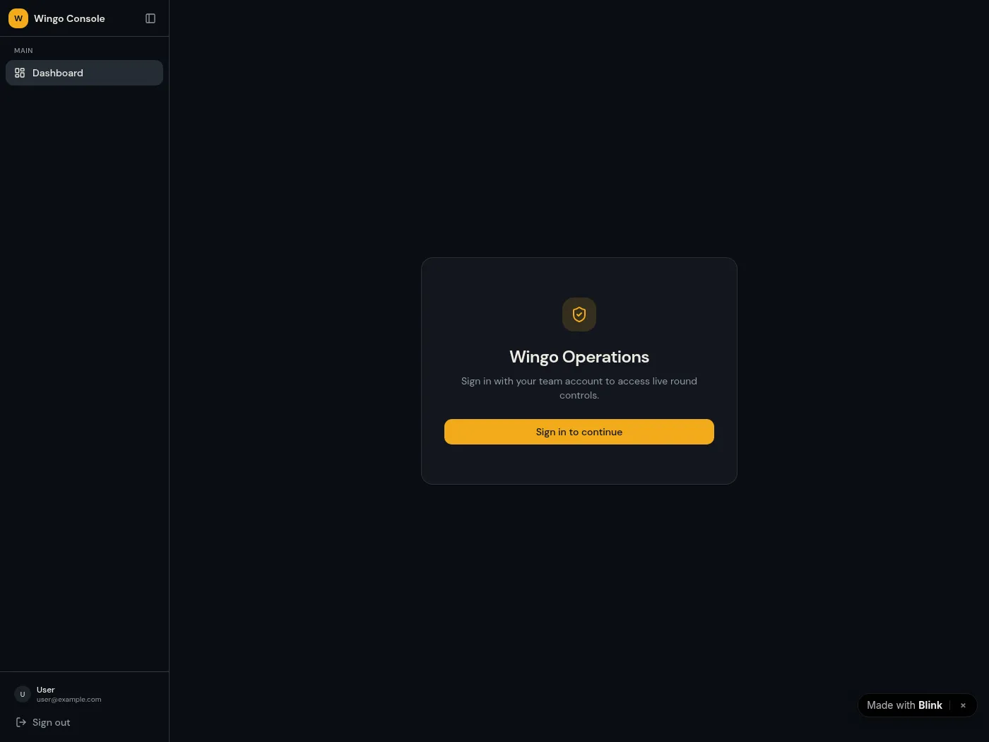 Wingo Admin Console