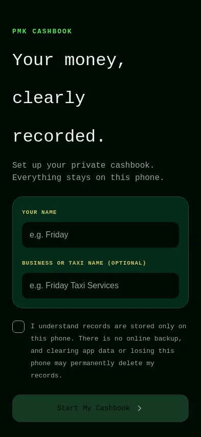 PMK Cashbook
