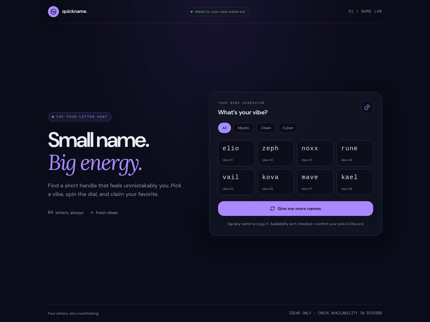 QuickName Finder