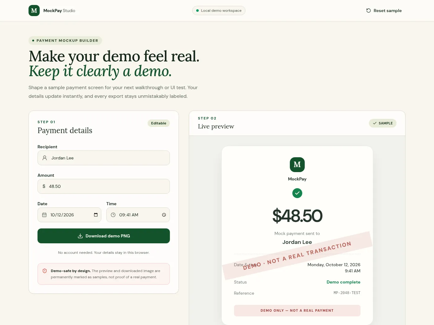 Chime Demo Screenshot Generator