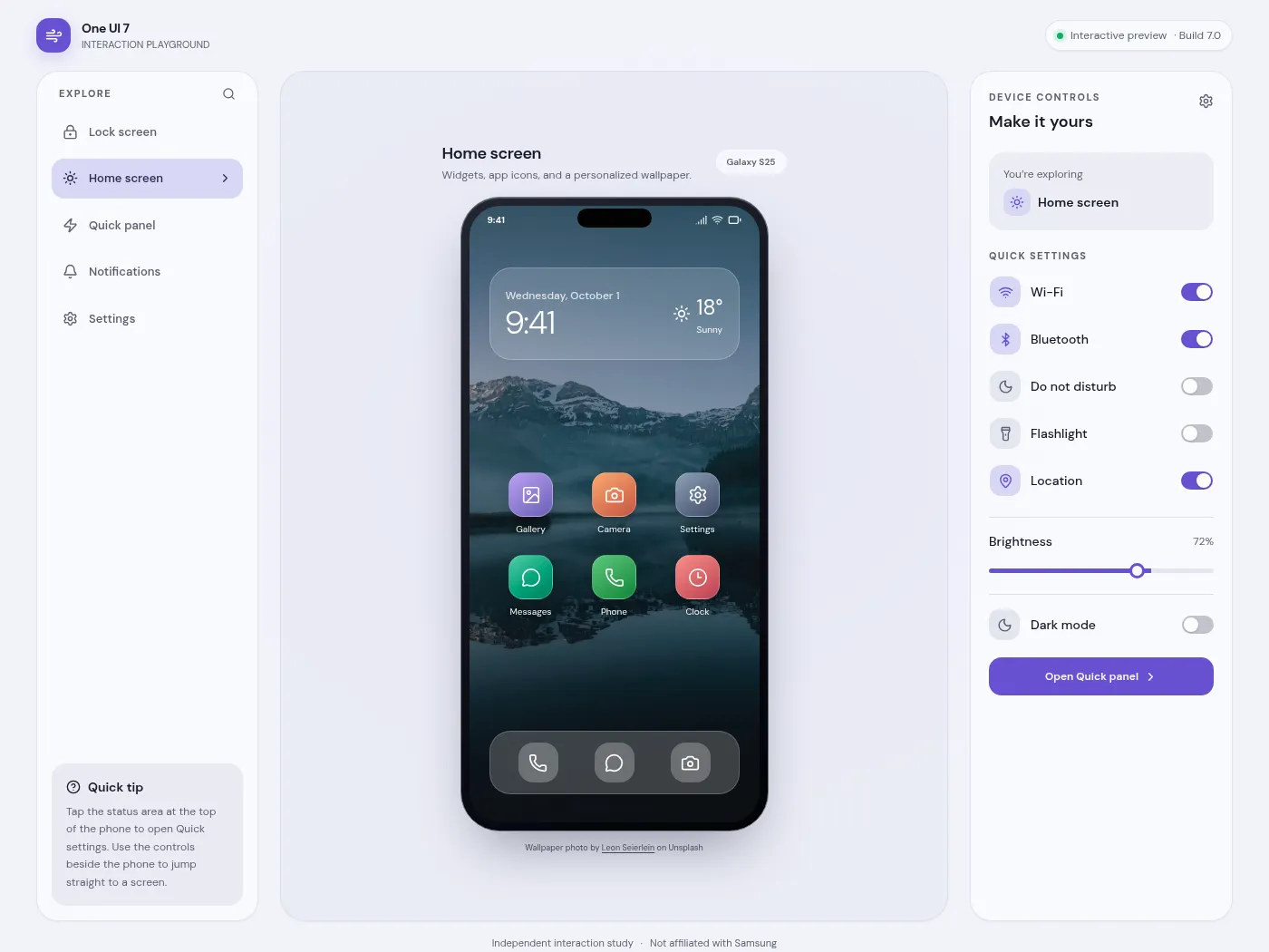 One UI 7 Web Simulator