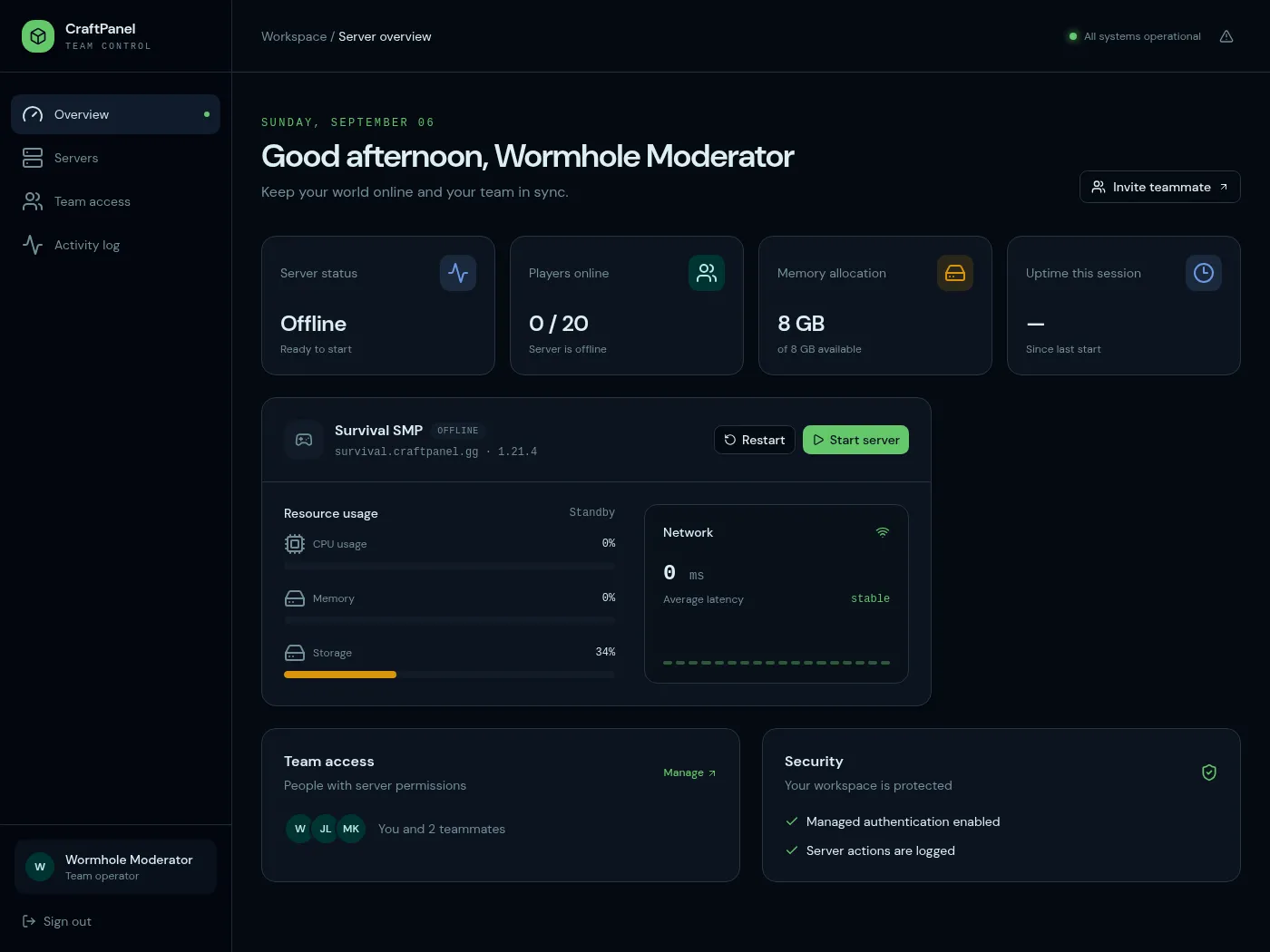 Free Minecraft Server Manager