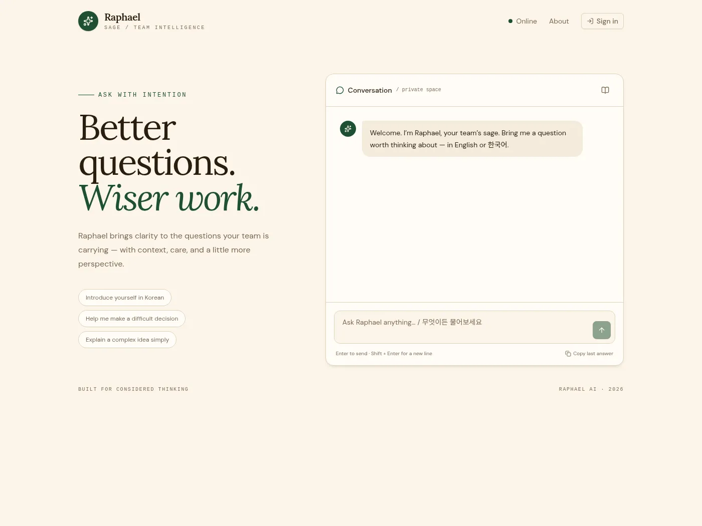 Raphael AI Sage Chatbot