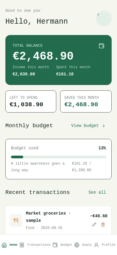 BudgetZen Finance App