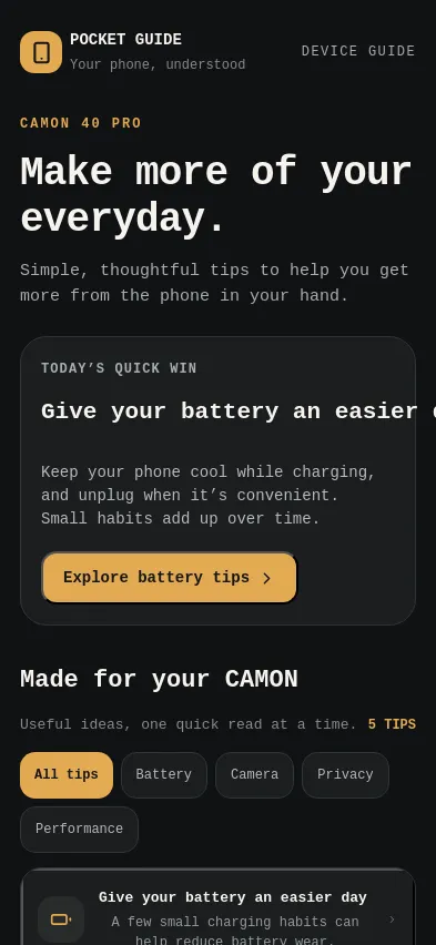 Camon 40 Pro Companion