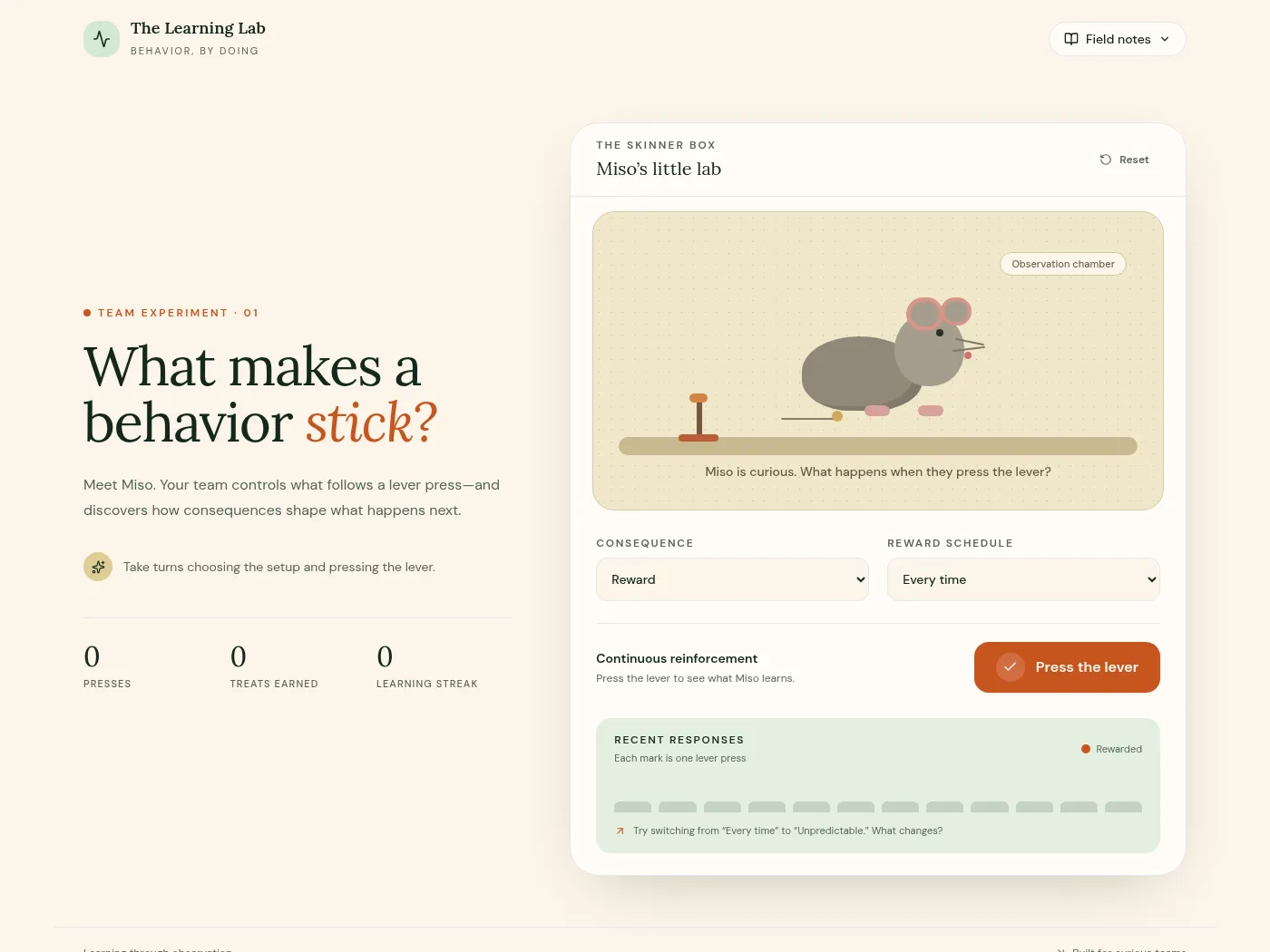 Operant Learning Game