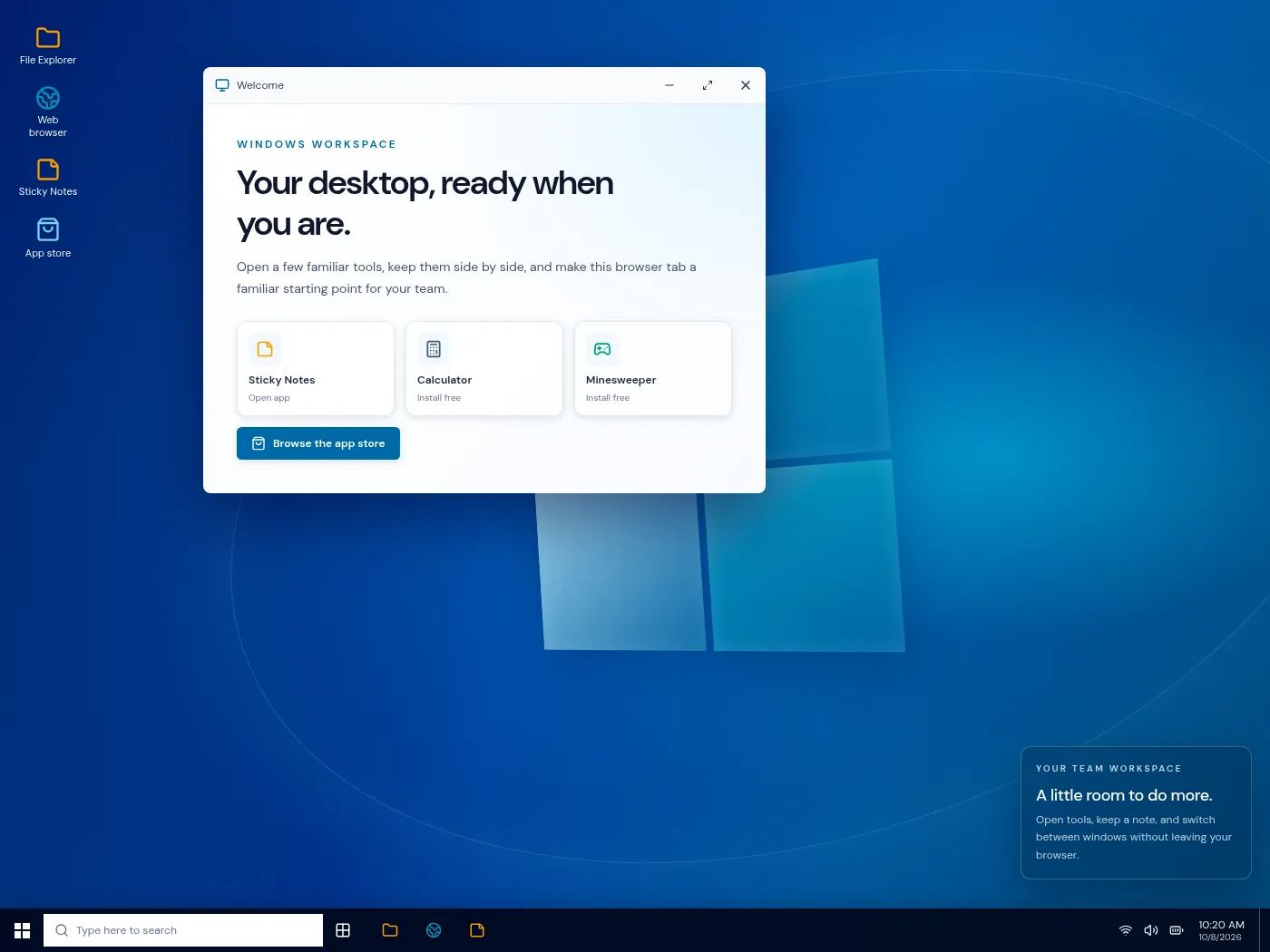 Browser Windows Workspace