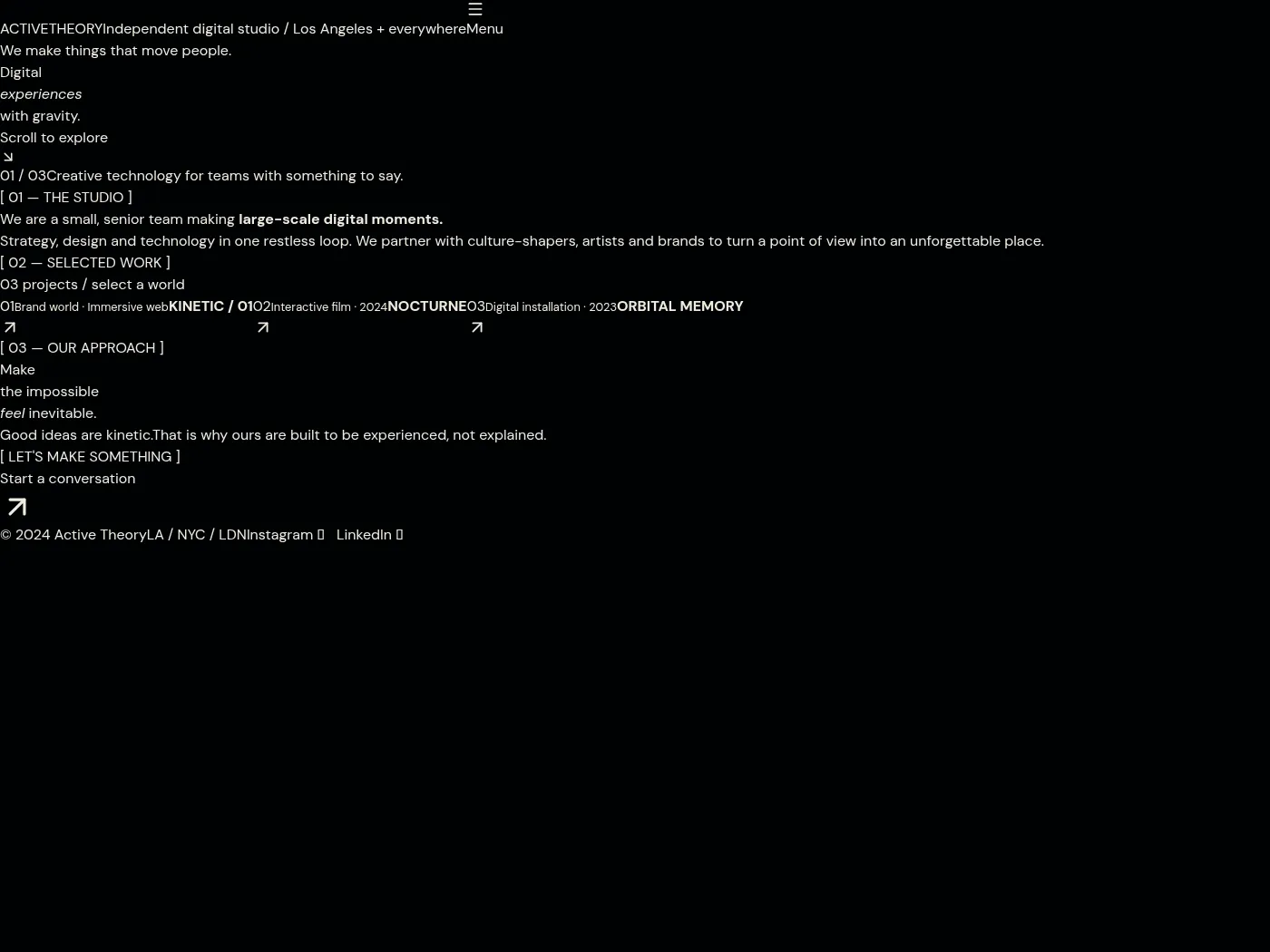 ActiveTheory Web Clone