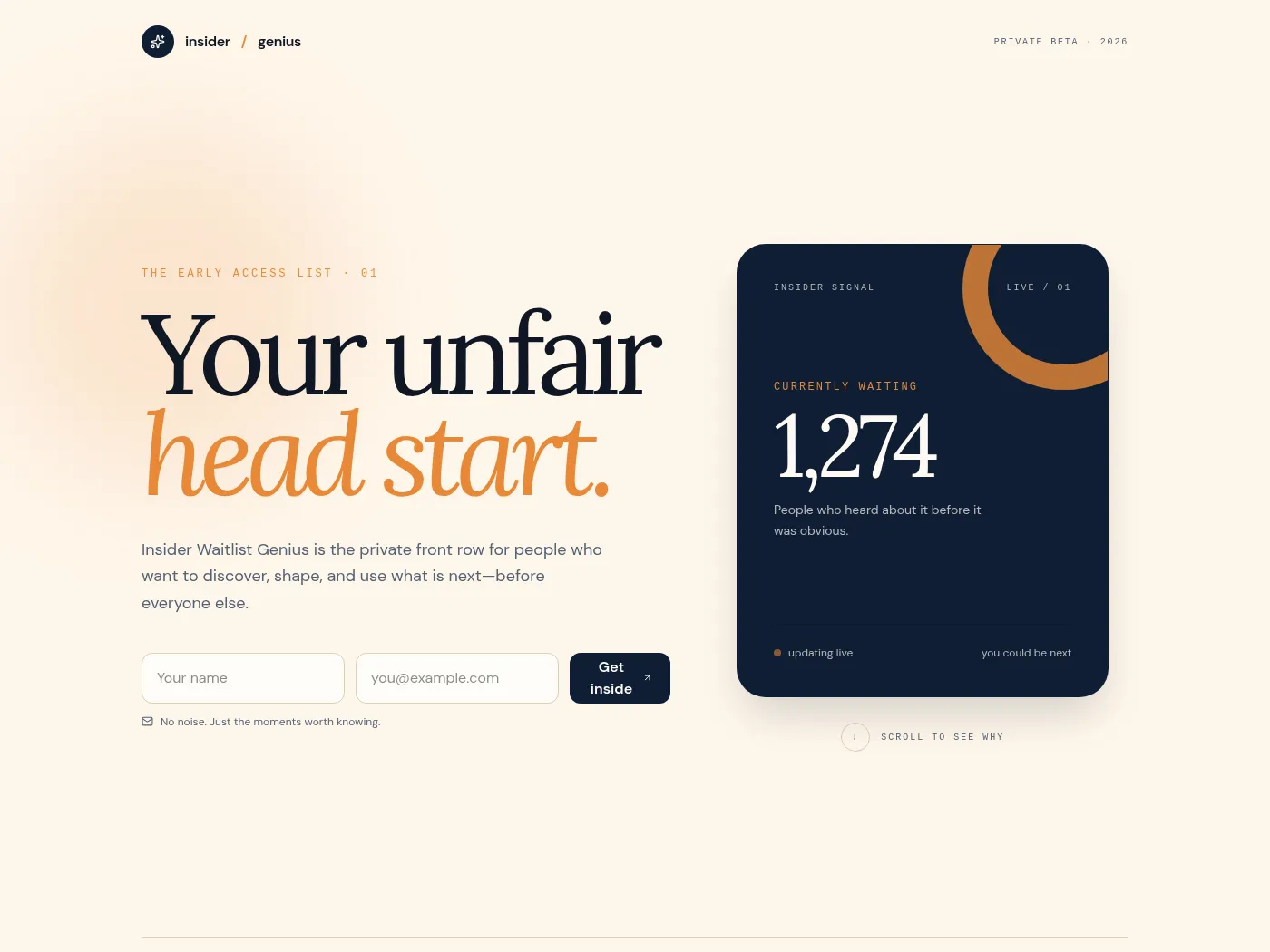 Insider Waitlist Genius