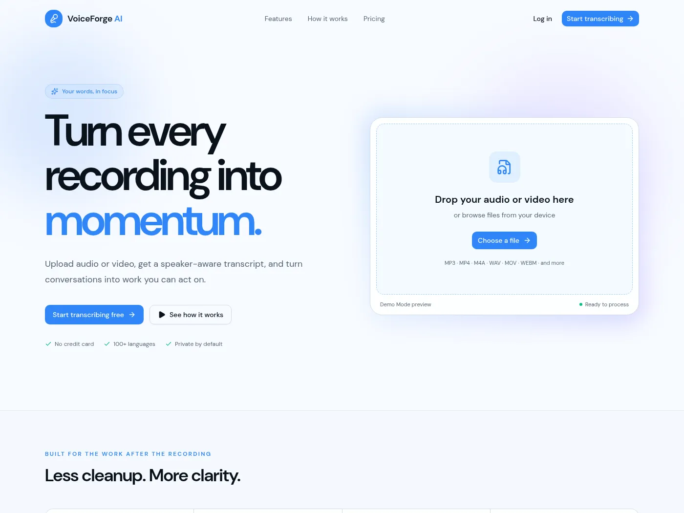 VoiceForge AI Transcription SaaS