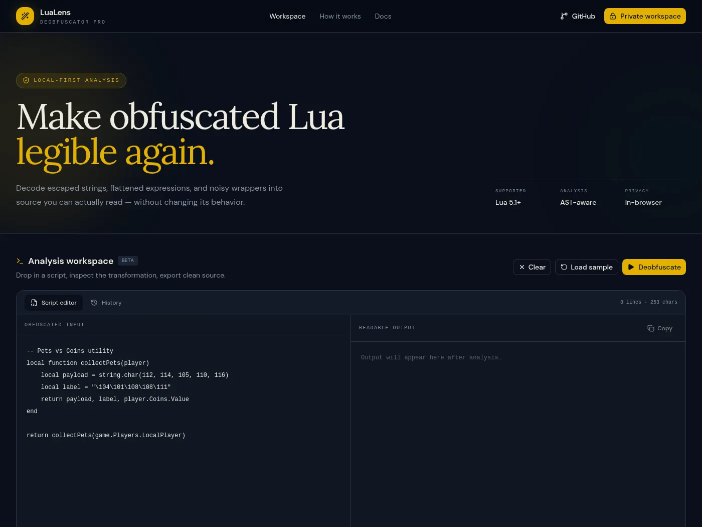Lua Deobfuscator Pro