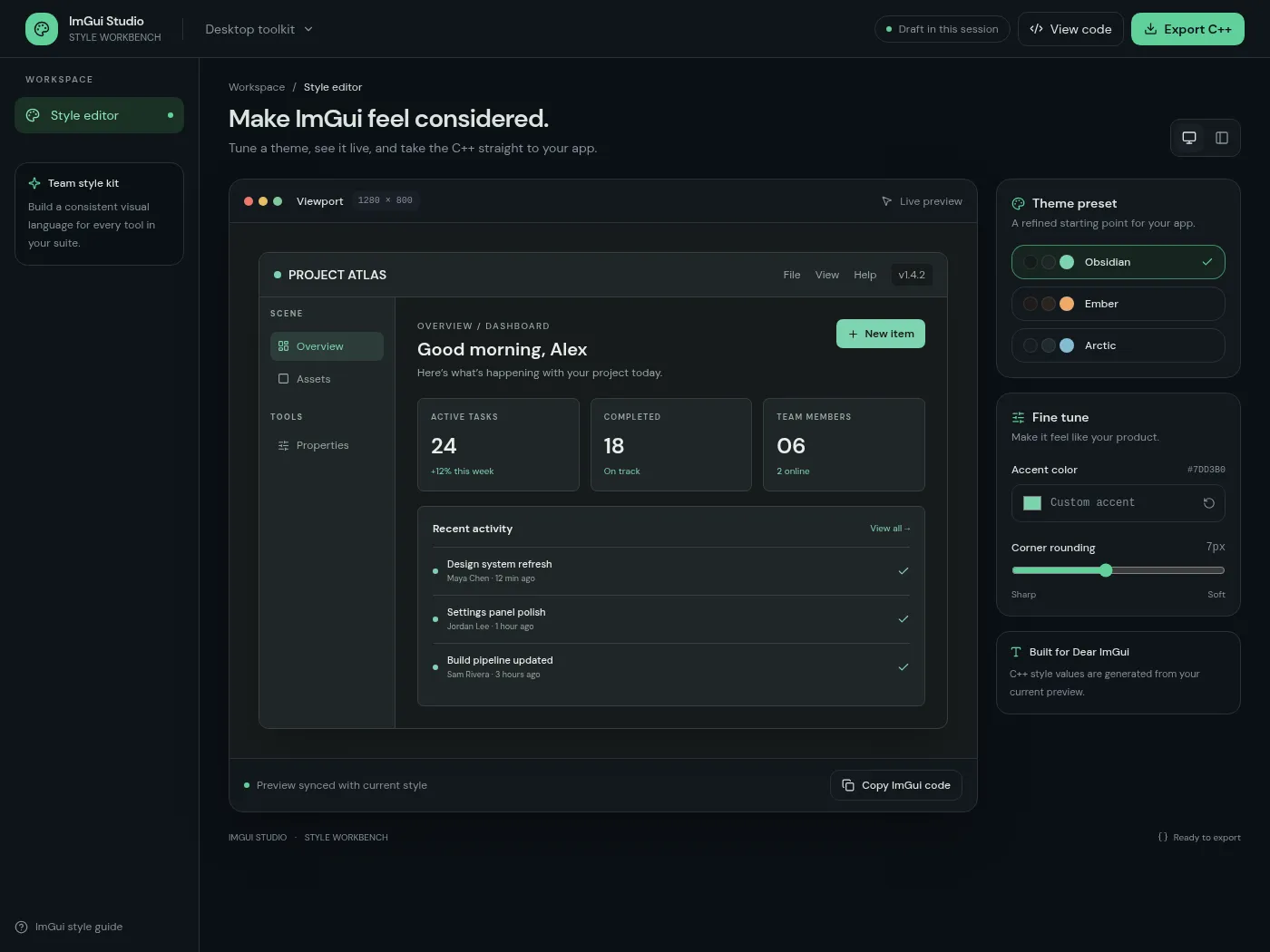 Modern ImGui Styler